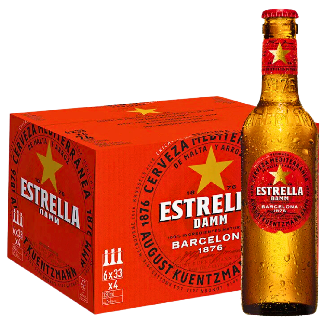 Estrella Damm Bottle 24 x 330ml – Wine Not HKG