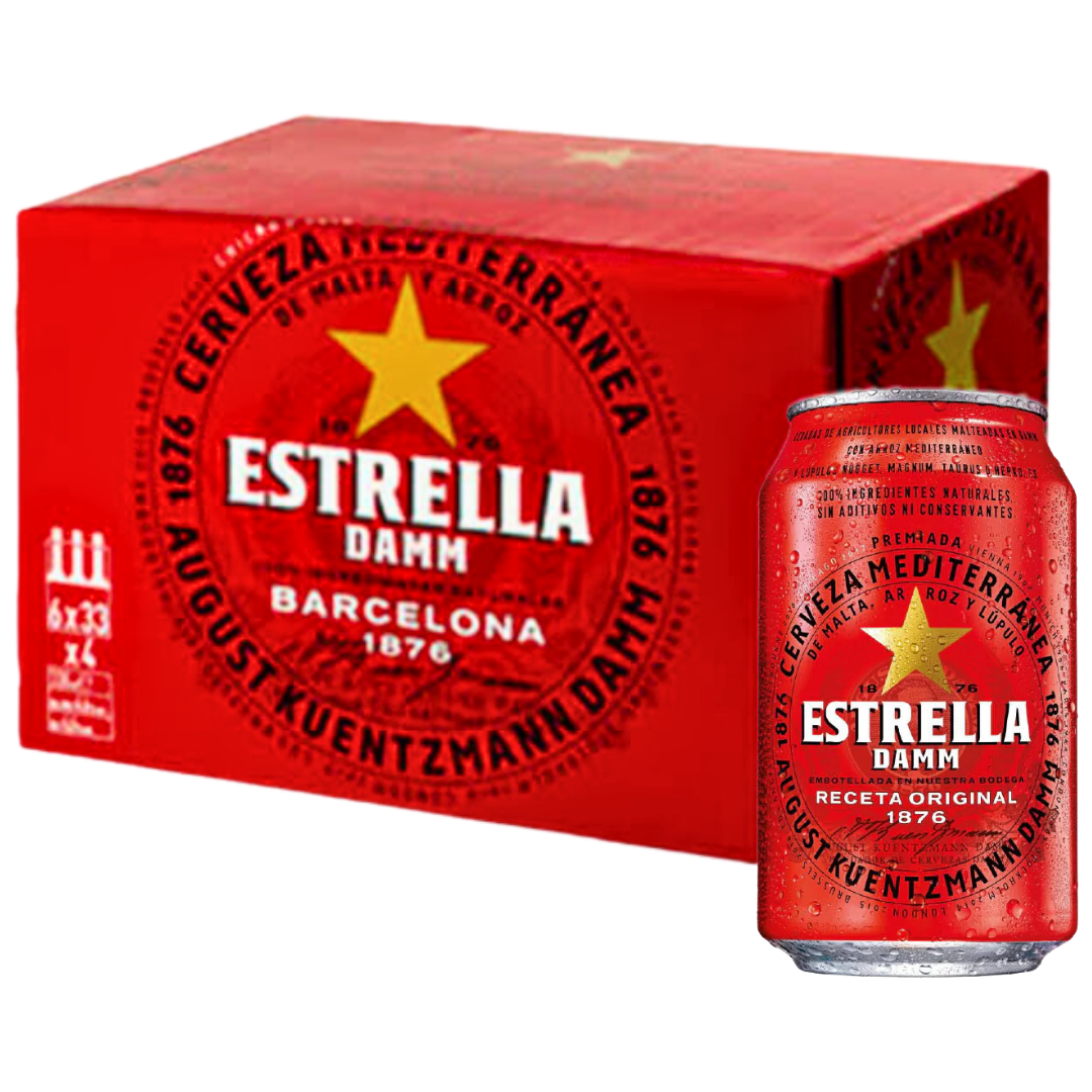 Estrella Damm Can 24 x 330ml – Wine Not HKG