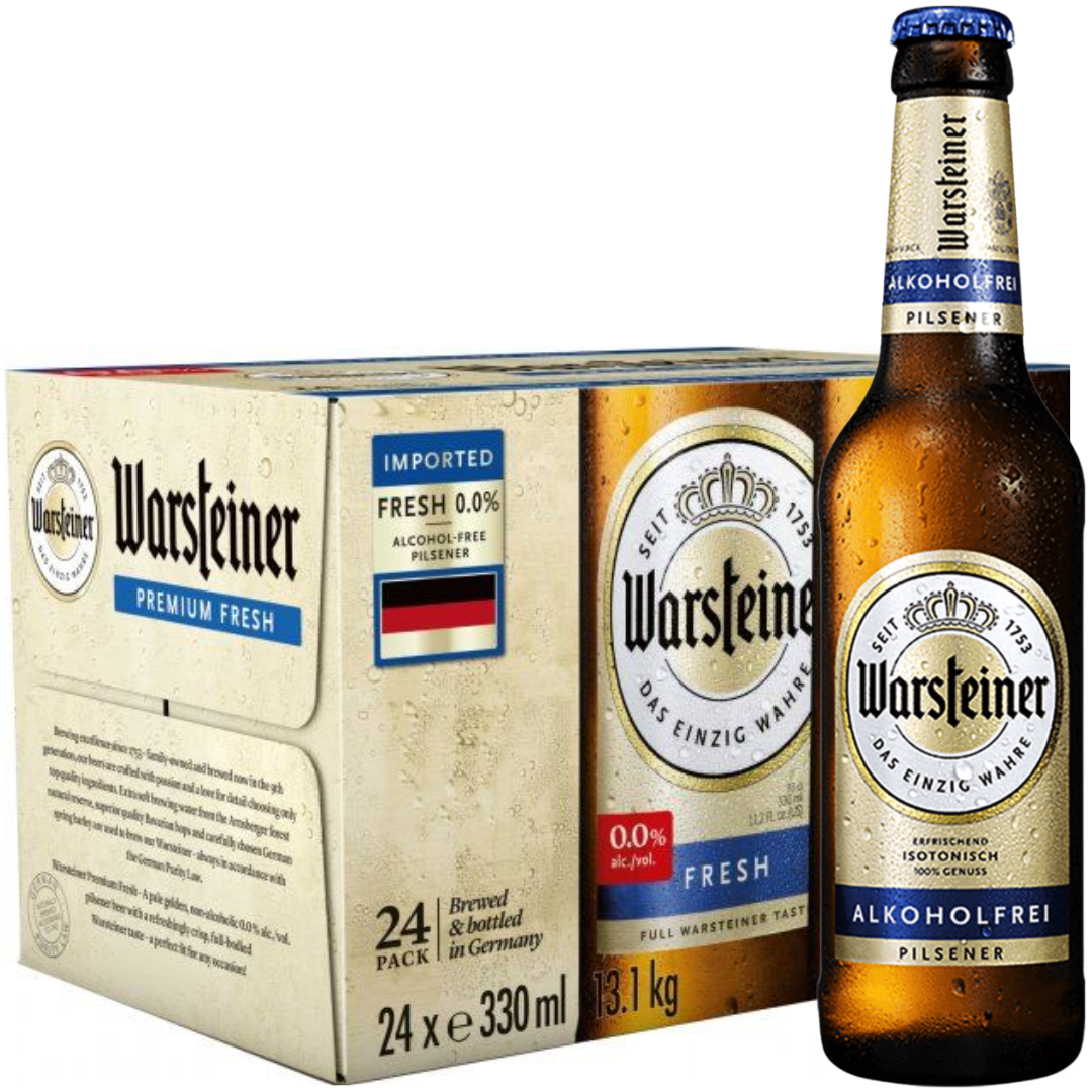Warsteiner Non-Alcoholic Beer Bottle 24x330ml – Wine Not HKG