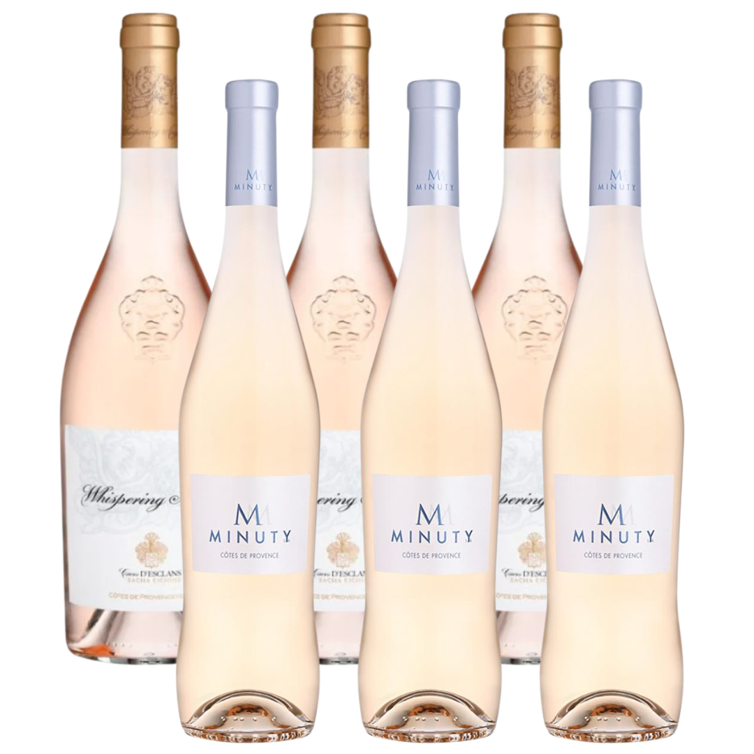 3x Minuty M & 3x Whispering Angel – Wine Not HKG